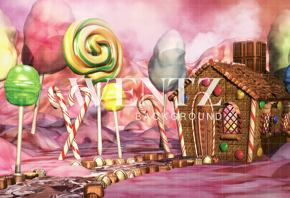 Fabric Photography Background Candy House / Backdrop 1570