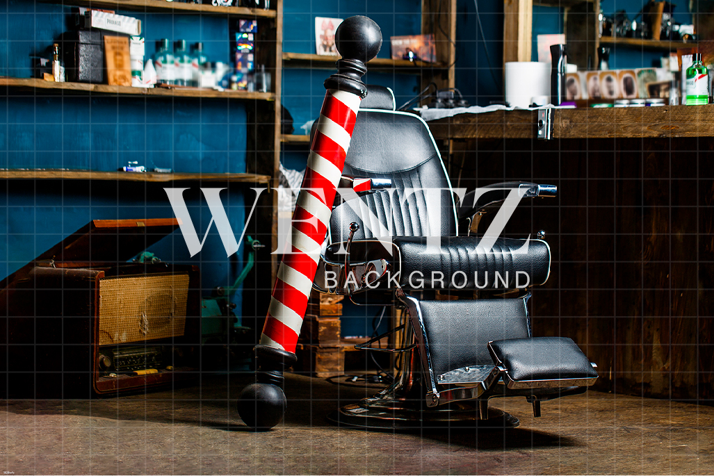 Fabric Photography Background Barber Shop / Backdrop 1828