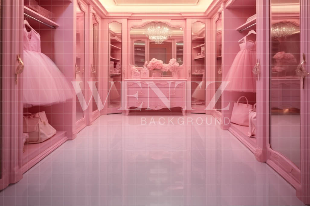 Fabric Photography Background Pink Closet / Backdrop 4442
