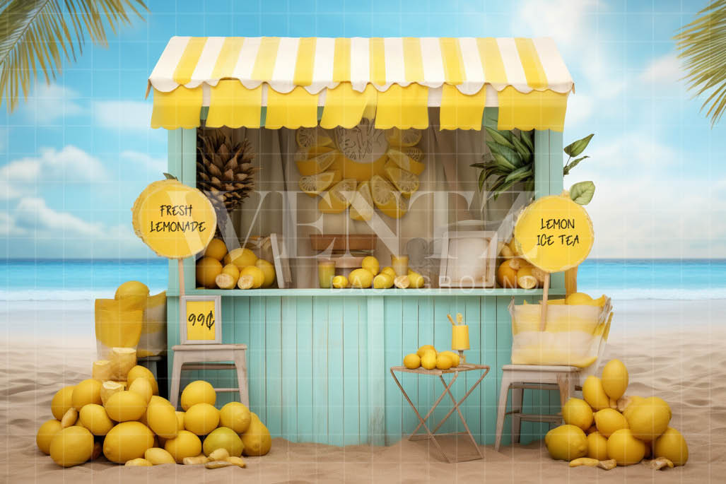 Photographic Background in Fabric Lemonade Stand/ Backdrop 5136